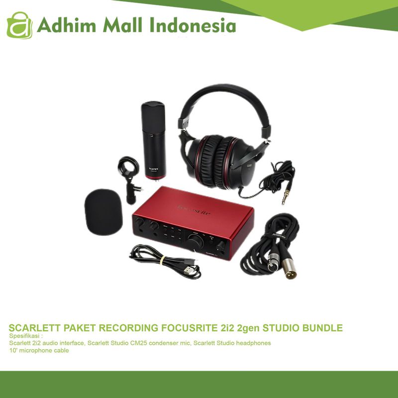 SCARLETT PAKET RECORDING FOCUSRITE 2i2 2gen STUDIO BUNDLE