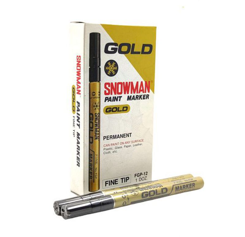 Spidol Snowman Paint Marker Gold - 1 Pack