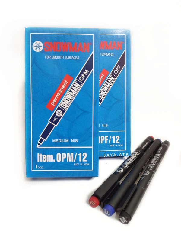 Spidol Pen Snowman Permanen 0PF Hitam - 1 Pack