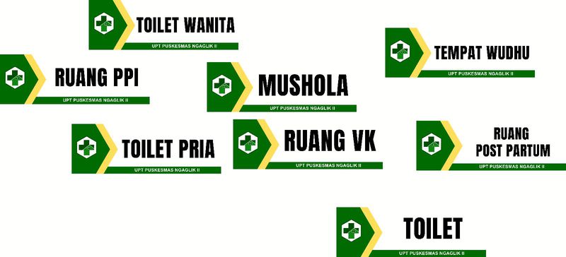 Stiker Toilet, Ruang PPI, Mushola, Tempat Wudhu, Puskesmas Ngaglik II ...