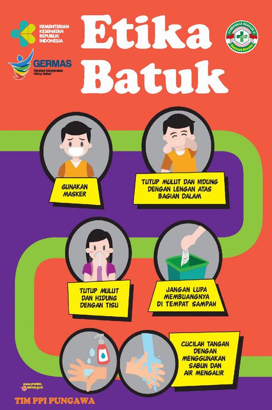 Stiker Poster Etika Batuk 32 x 48 cm Puskesmas Ngaglik II