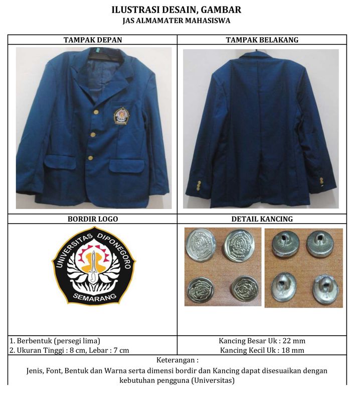 Jaket Almamater bahan Bellini - Warna