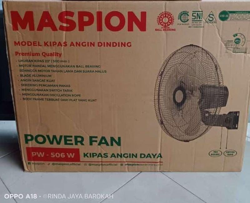 Kipas Angin Dinding MASPION PW 506 W