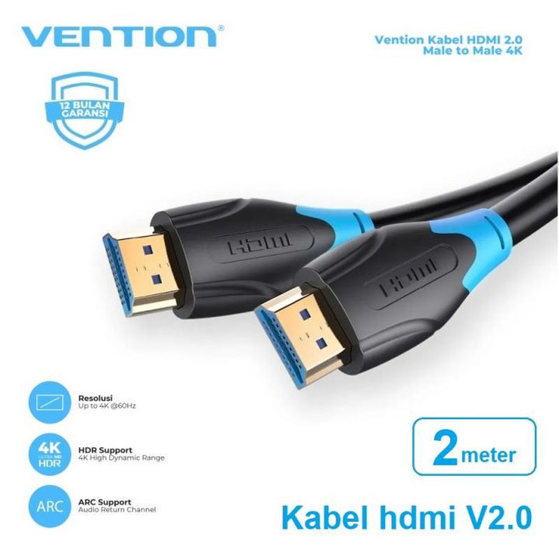 Kabel HDMI 2 Meter - Vention AAG Male to Male