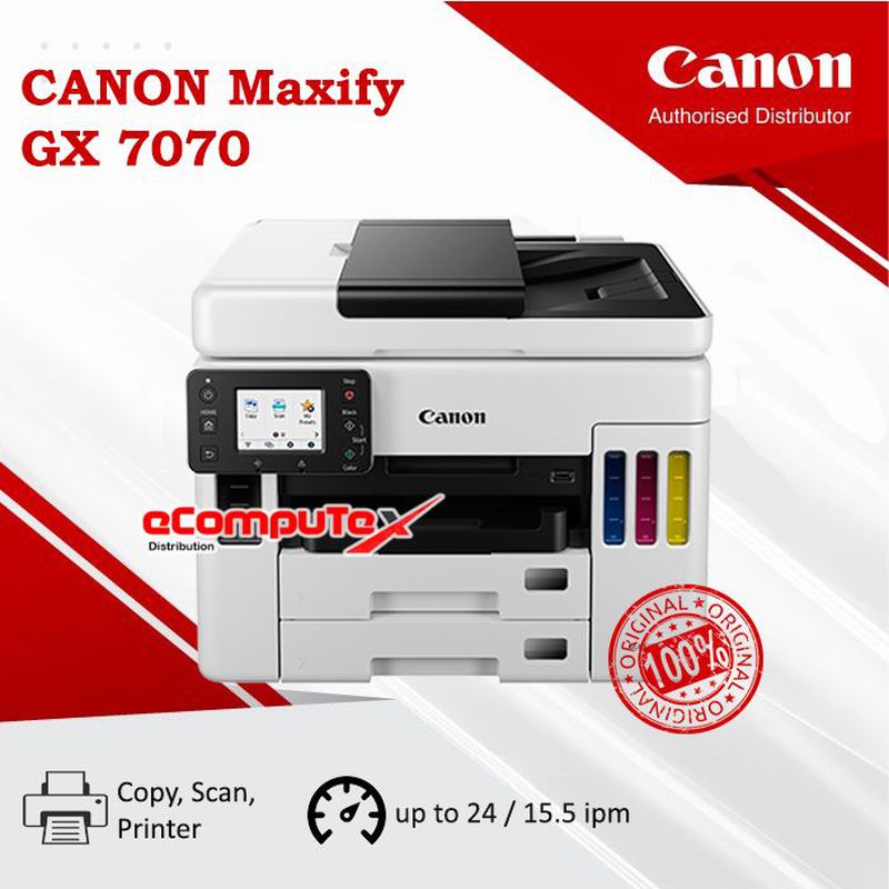 Canon Maxify GX 7070 / GX7070 Inkjet Printer All In One Colour A4