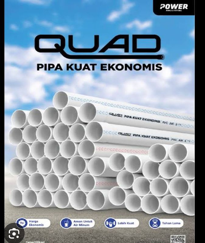 Pipa Pvc QUAD AW 1¹/⁴ INCH putih