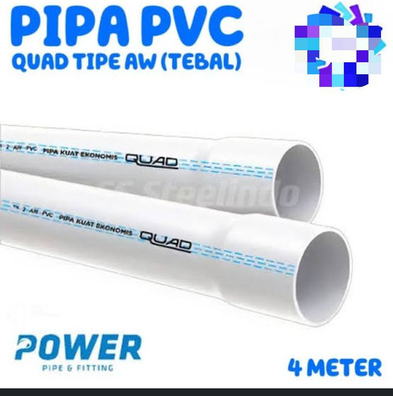 Pipa Pvc QUAD AW 3 inch putih