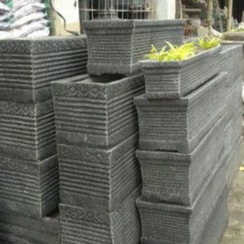 pot bunga planter - Putih - Batu