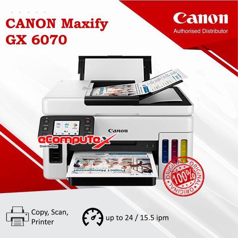 Canon Maxify GX 6070 / GX6070 Inkjet Printer All In One Colour A4