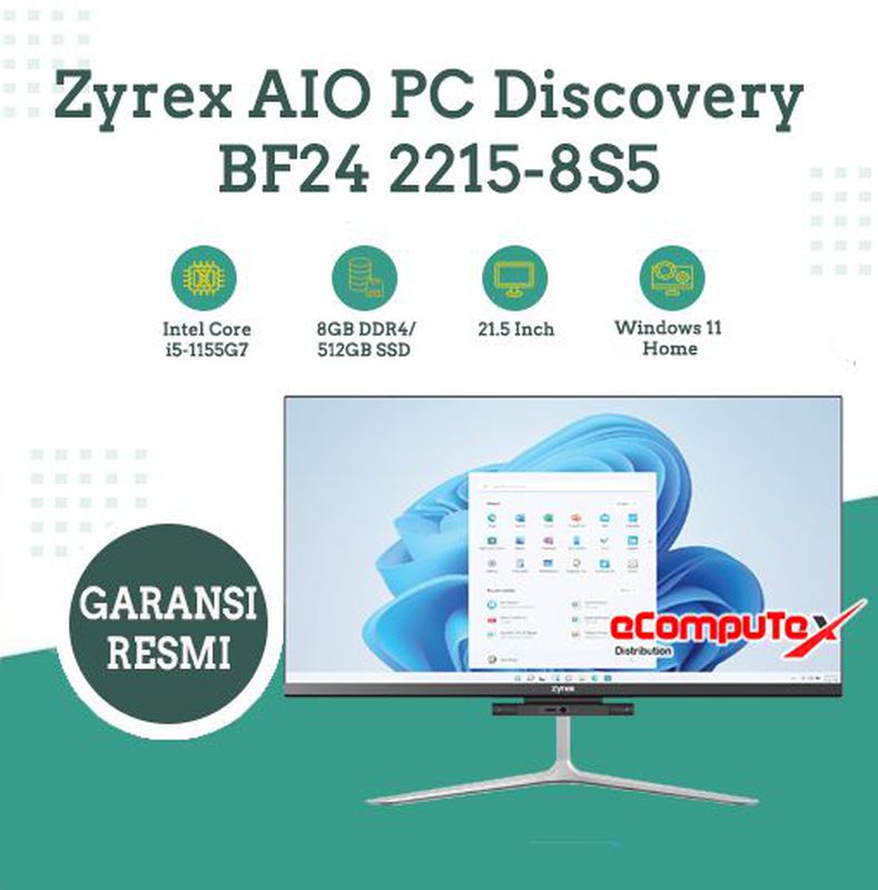 ZYREX AIO PC DISCOVERY BF24 2215-8S5 - i5-1155G7 8GB 512GB - TKDN