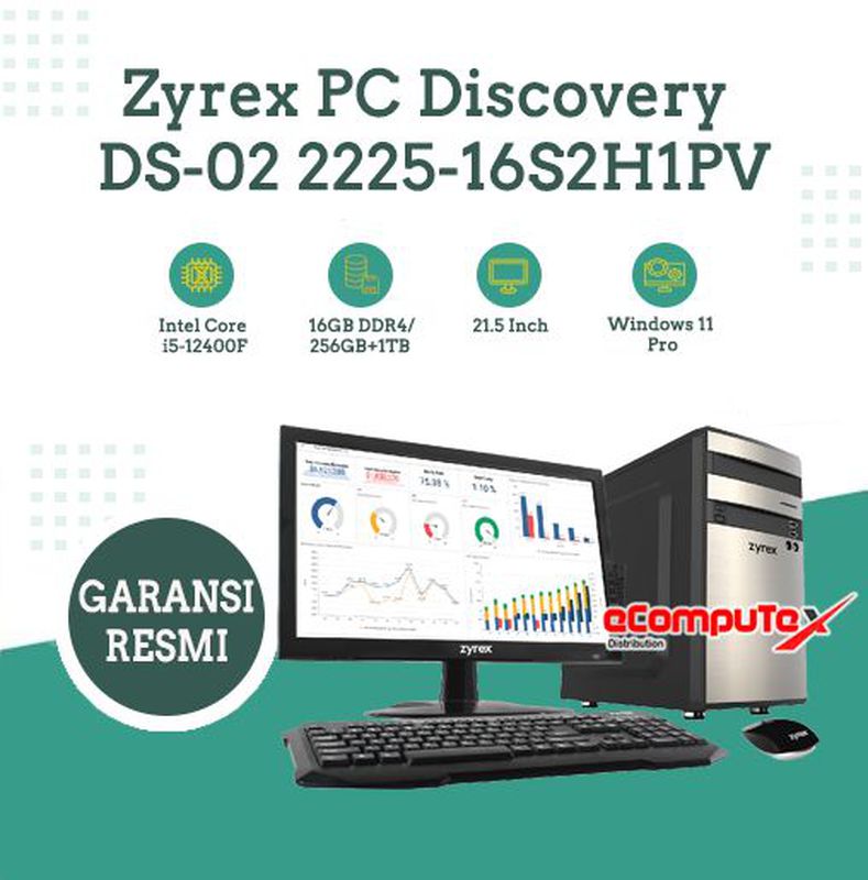 ZYREX DESKTOP PC DISCOVERY DS-02 2225-16S2H1PV - i5 16GB 256GB - TKDN