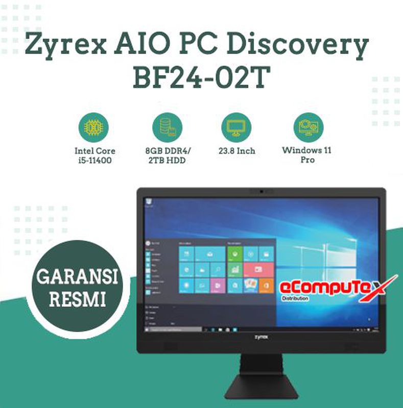 ZYREX AIO PC DISCOVERY BF24-02T - i5-11400 8GB 2TB - TKDN RESMI