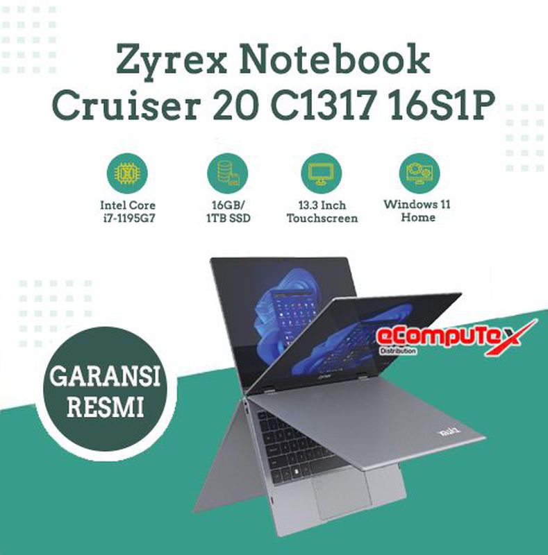 ZYREX NOTEBOOK CRUISER 20 C1317 16S1P - i7-1195G7 16GB 1TB - TKDN
