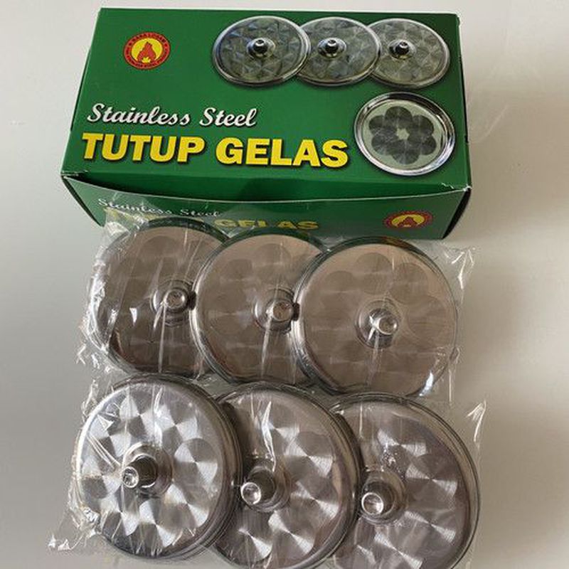 Tutup Gelas Stainless Steel T125 - Per Lusin / 12 Pcs