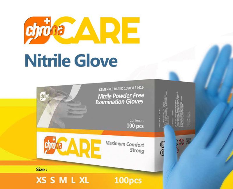 CHRONA CARE SARUNG TANGAN NITRILE - Ukuran L
