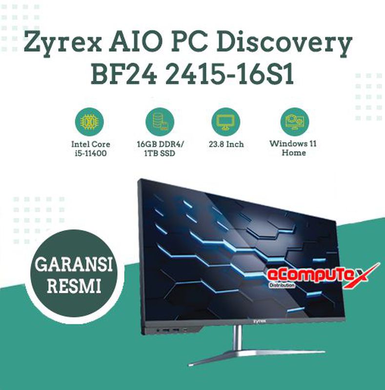 ZYREX AIO PC DISCOVERY BF24 2415-16S1 - i5-11400 16GB 1TB - TKDN RESMI