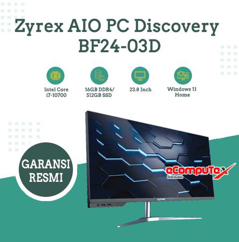 ZYREX AIO PC DISCOVERY BF24-03D - i7-10700 16GB 512GB - TKDN RESMI