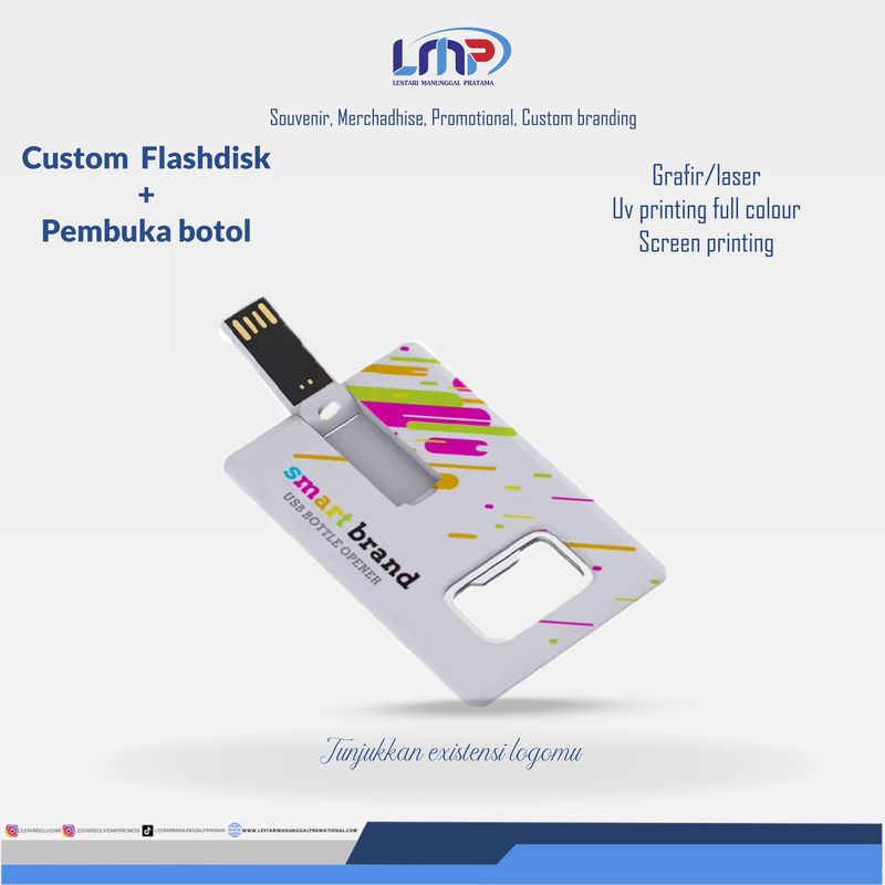 Merchandise Souvenir Custom Flashdisk plus Pembuka Botol - 60GB