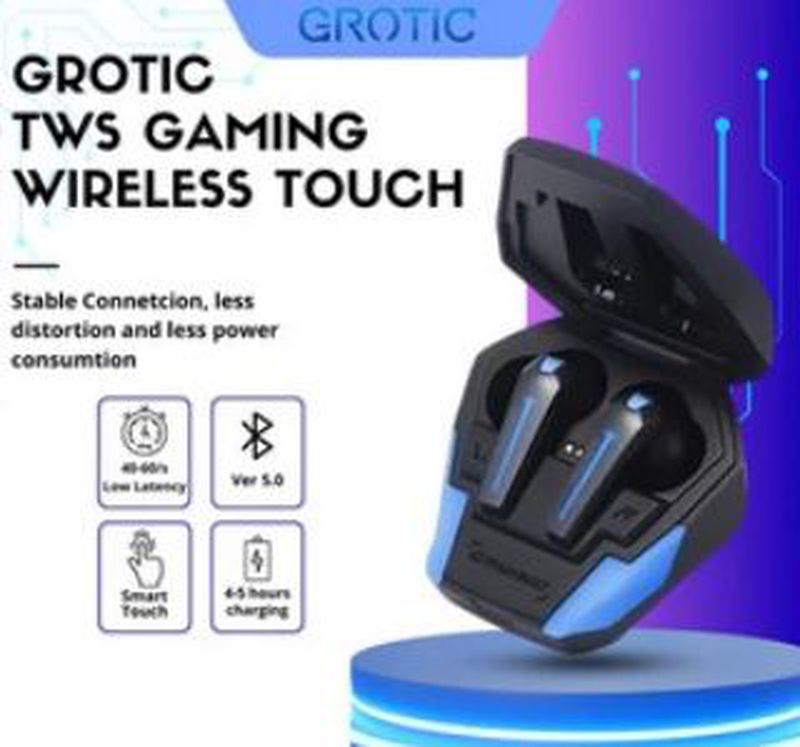 Grotic Headset Bluetooth Gaming Touch Sensor Tws Earphone Wireless