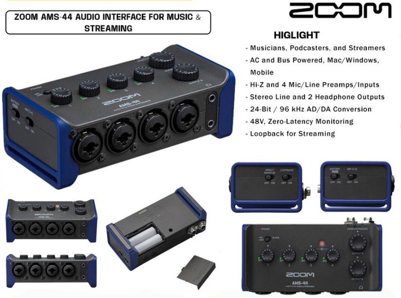 Audio Interface For Music And Streaming - ZOOM AMS 44
