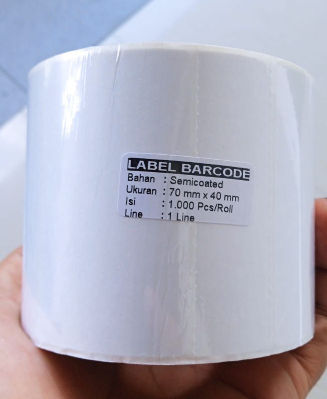 Kertas Label Barcode Semi Coated 70 x 40 mm