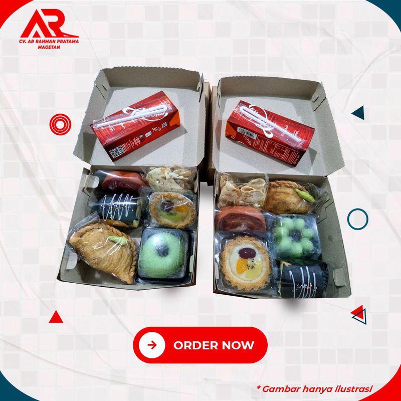 Snack Kotak/Snack Box/Snack Box Isi Aneka Kue,Roti Kering,Jajanan Pasar dan Minuman - Snack Kotak A