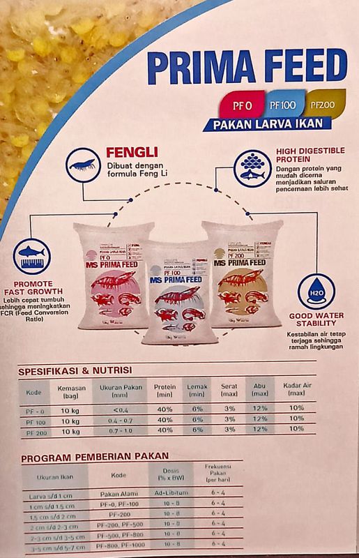 PRIMA FEED PF-0 PAKAN IKAN LARVA