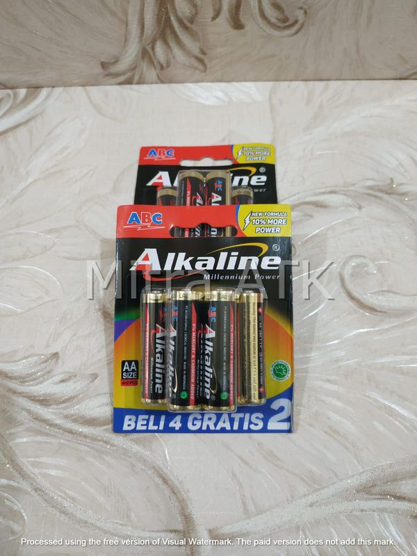 Baterai Alkaline AA isi 6 buah, Merk ABC