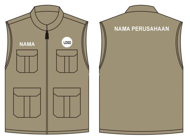 Rompi pekerja lapangan/pengendara motor/Rompi murah custom bordir