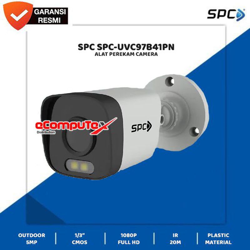 SPC CAMERA FULL COLOR 5MPX OUTDOOR UVC97B41PN - 5MP 1/3" - TKDN RESMI