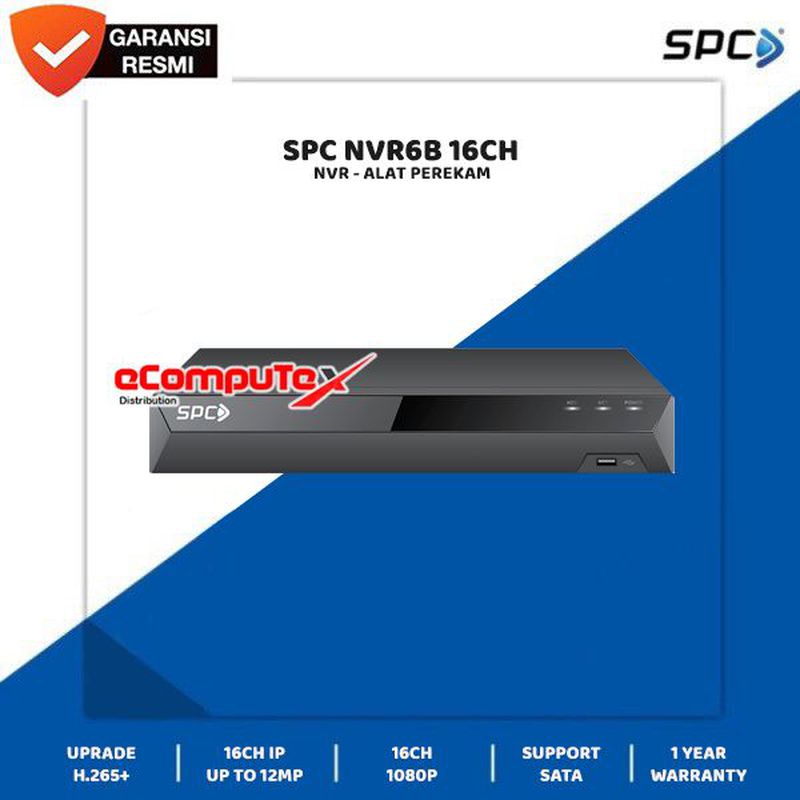 SPC NVR NVR6B 16CH - 16CH H.256+ NVR - TKDN RESMI