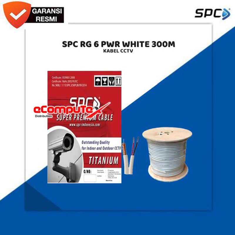 SPC KABEL POWER / KABLE CCTV - RG 6 PWR WHITE 300M