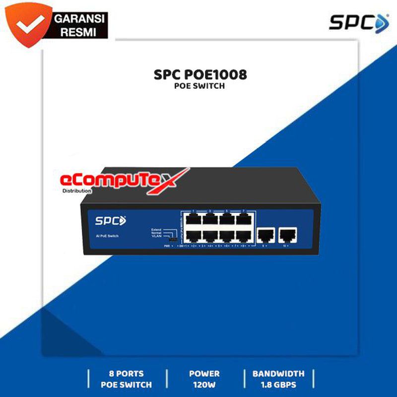 SPC POE - POE1008 - 10/100m 8 PORTS 120W 1.8 GBPS