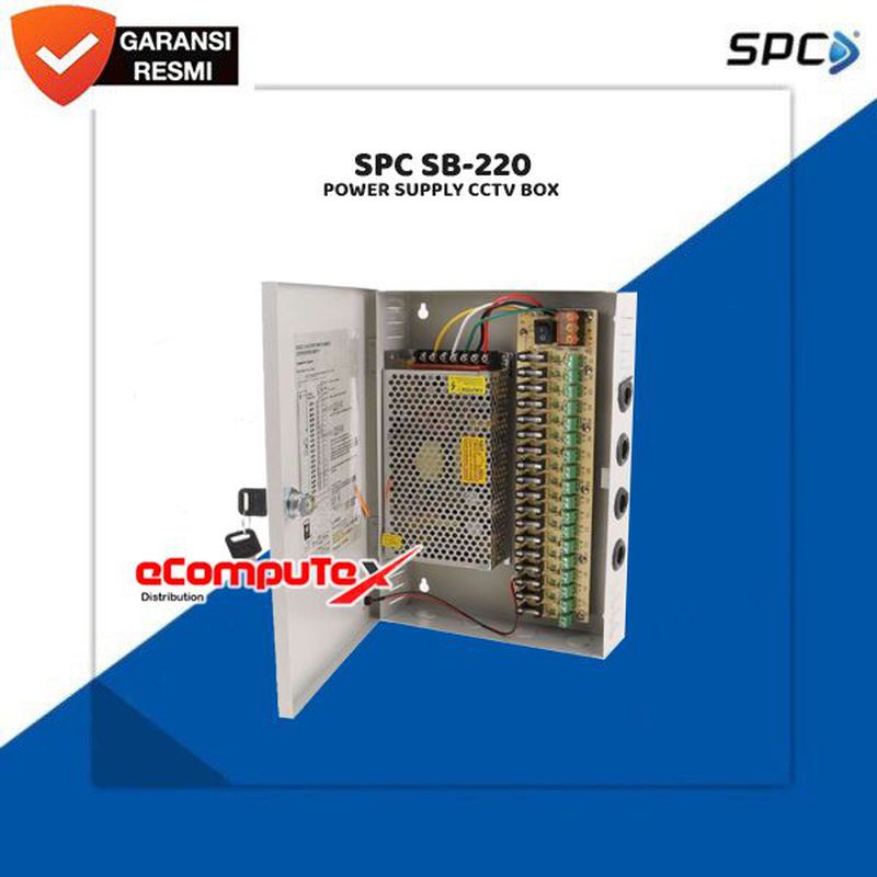 SPC POWER SUPPLY CCTV BOX - SB-220 20A BOX 240W