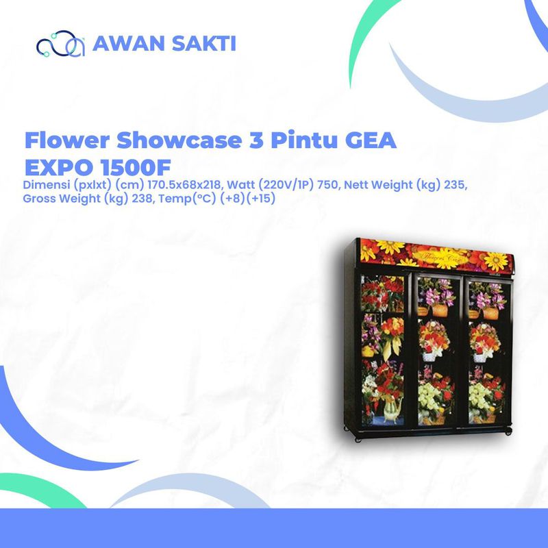 FLOWER SHOWCASE 3 PINTU GEA EXPO 1500F