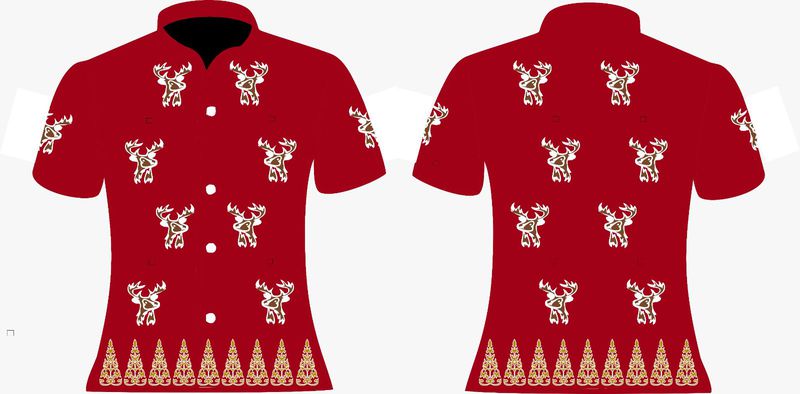 Batik Sekar Buen - Baju Cap Motif Kepala Rusa Tumpal Gunung 2