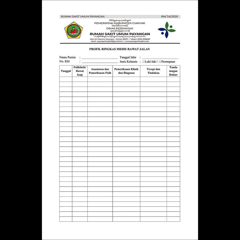 RM/3.6/2020 Profil Ringkas Medis Rawat Jalan (PRMRJ)