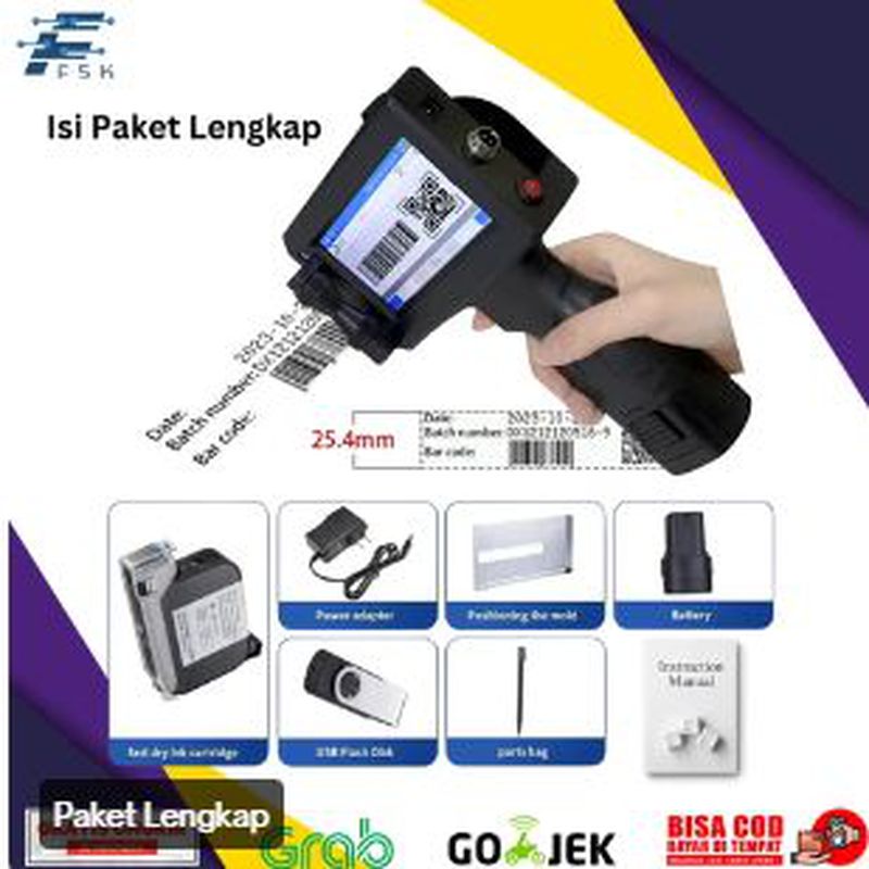 MESIN PT3000 HANDHELD INKJET PRINTER CETAK BARCODE EXPIRED DATE LOGO ...