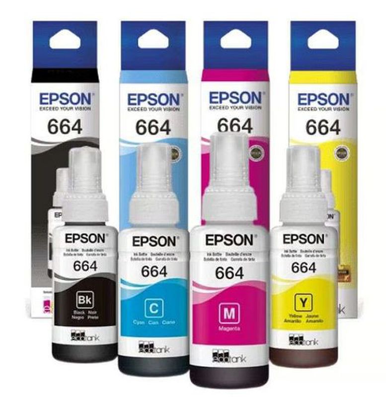 EPSON TINTA PRINTER T664 BLACK-COLOR (CYAN-MAGENTA-YELLOW)