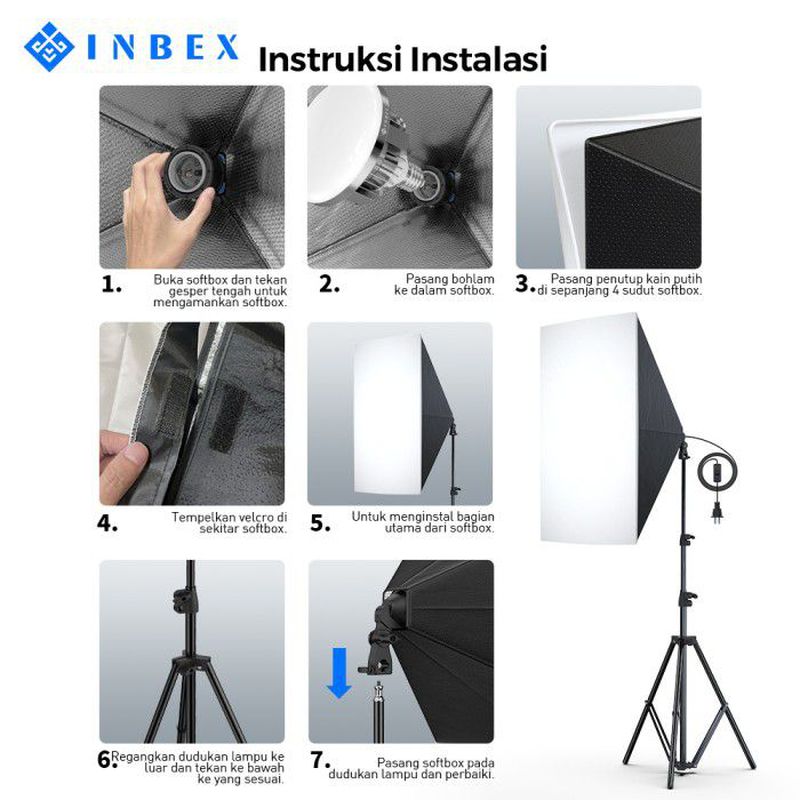 Inbex Softbox Photography Lighting Kit 155W 5500K Video Light