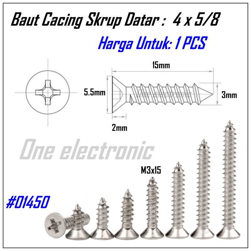 Scrup Cacing putih 4x5/8