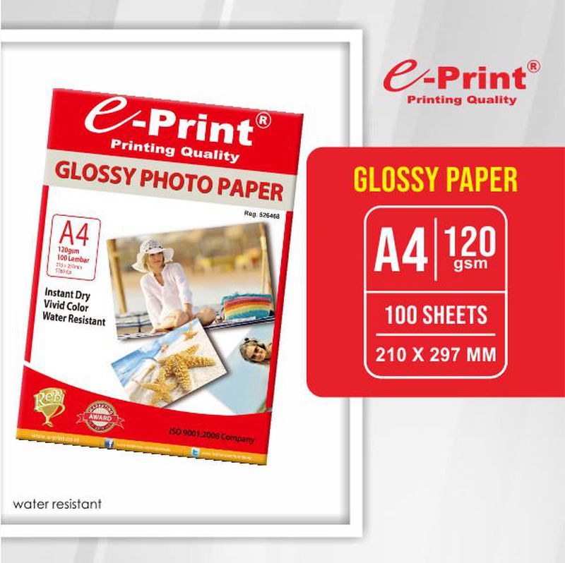 Kertas Foto Glossy Photo Paper e-print A4