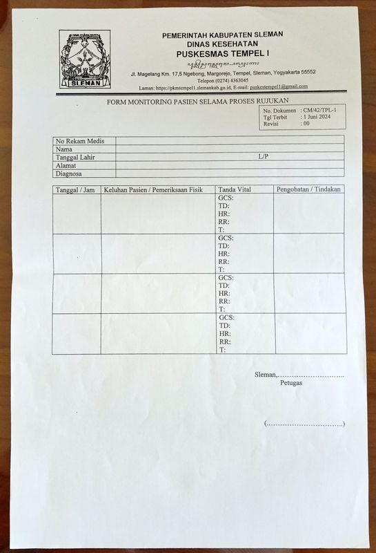 Form Monitoring Pasien