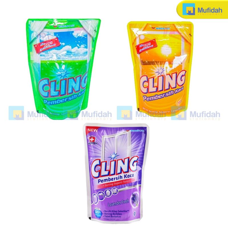 CLING PEMBERSIH KACA POUCH 425ML - Kuning