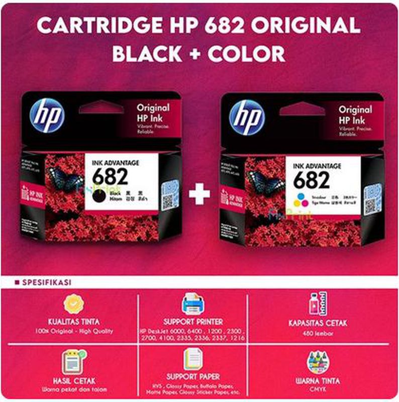 TINTA CARTDIRGE HP 682 SET BLACK COLOUR