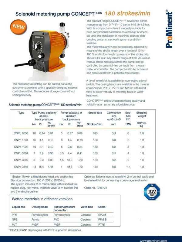 Dosing Pump ProMinent Type CNPB - CNPB1002