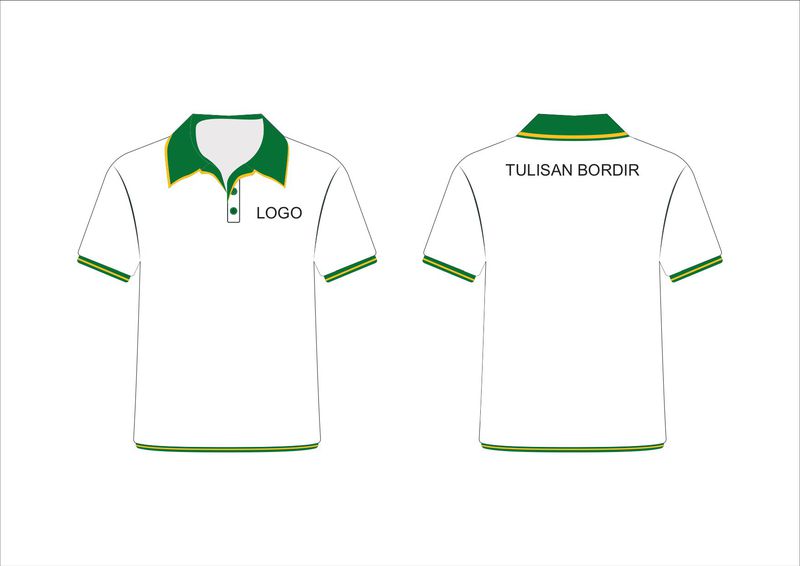 Kaos Polo Putih Kerah Beda Warna Custom Design Logo dan Bordir Sendiri