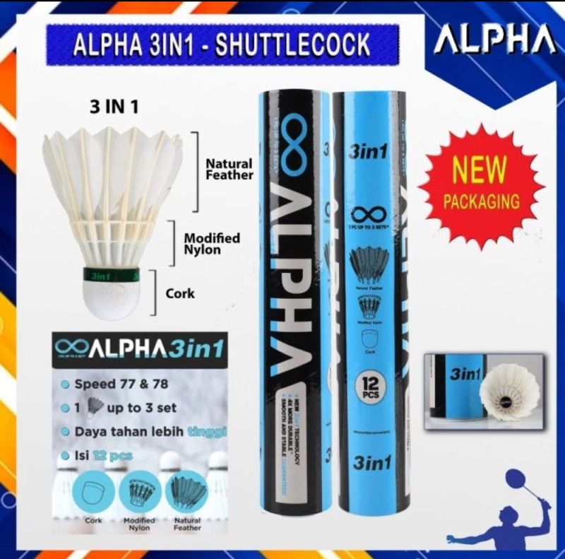 SHUTTLECOCK KOK ALPHA ALPHA NEW 3 IN 1 TECHNOLOGY