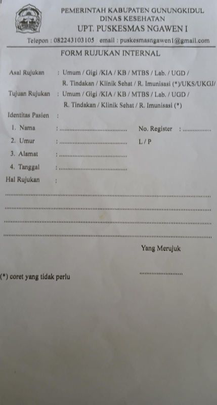 Cetak Form Rujukan Internal//PUS NG**