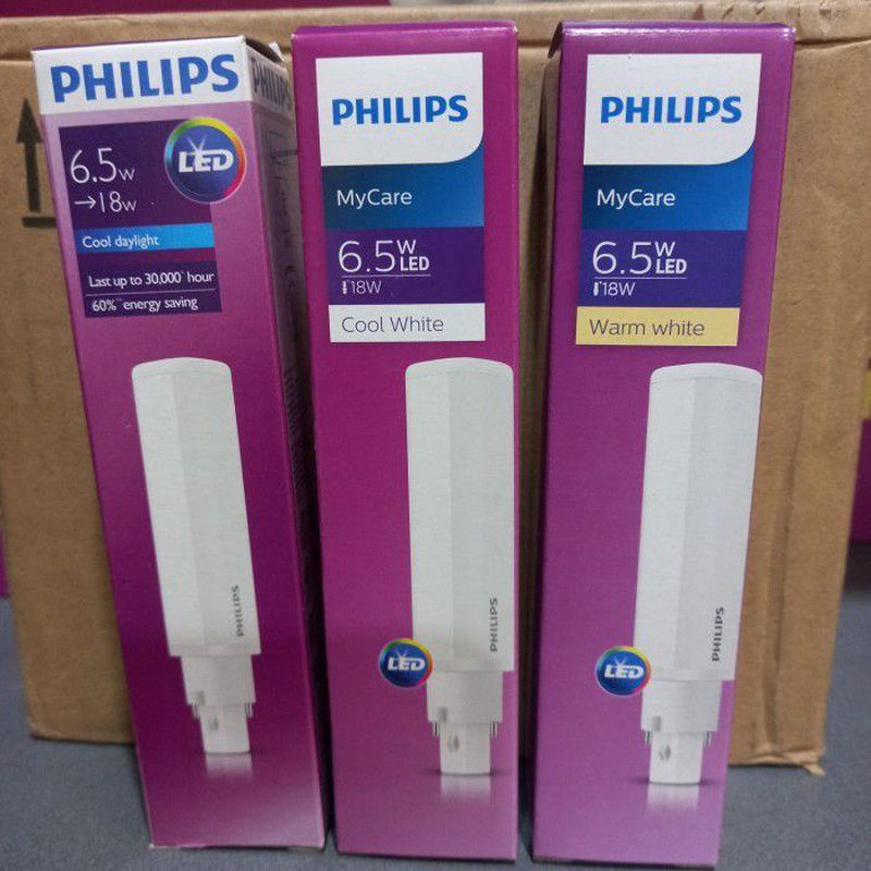 Lampu PLC Led 6,5 watt 2 Pin 6500K Philips